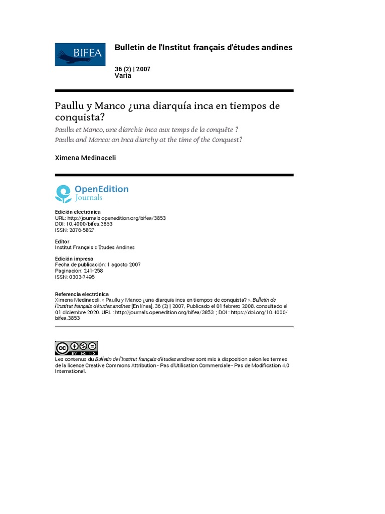 Diarquia Inca | PDF | Francisco Pizarro | Imperio Inca