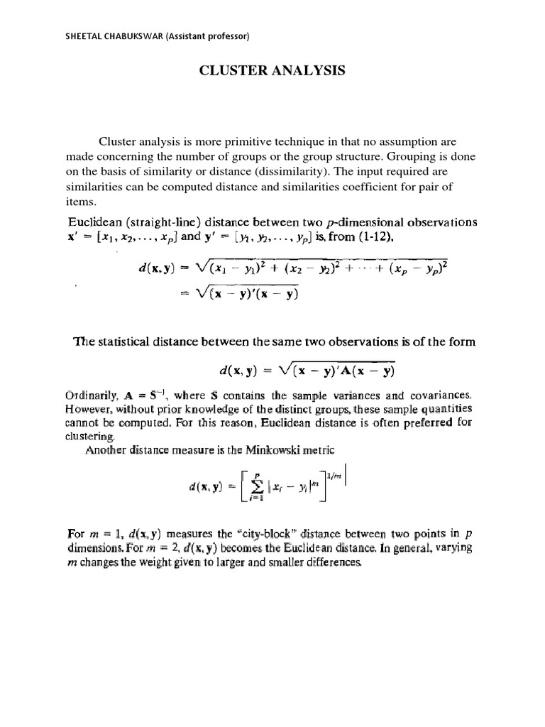 Cluster Analysis Unit 4. | PDF | Cluster Analysis | Data Mining