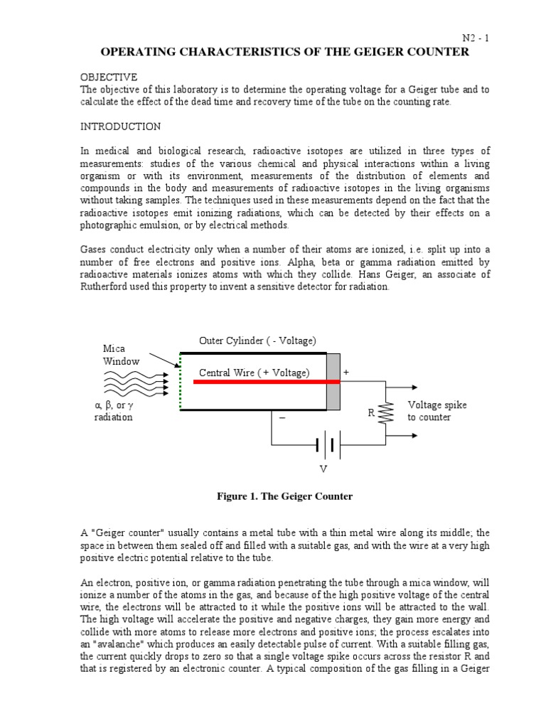 Operating Characteristics of GM Counter | PDF | Ionizing Radiation ...