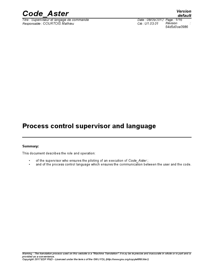 Code - Aster: Process Control Supervisor and Language | PDF | Macro (Computer Science ...
