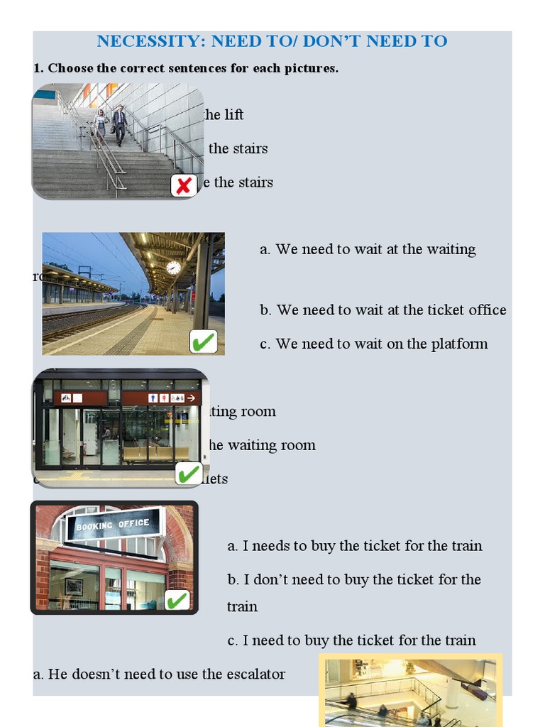 Need To Don't Need To Ficha Interactiva | PDF