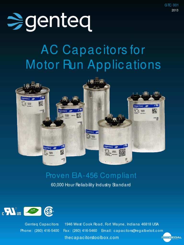 AC Capacitors For Motor Run Applications: Proven EIA-456 Compliant ...