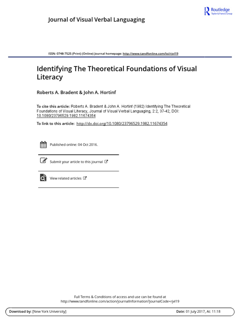 Identifying The Theoretical Foundations of Visual Literacy | Download ...