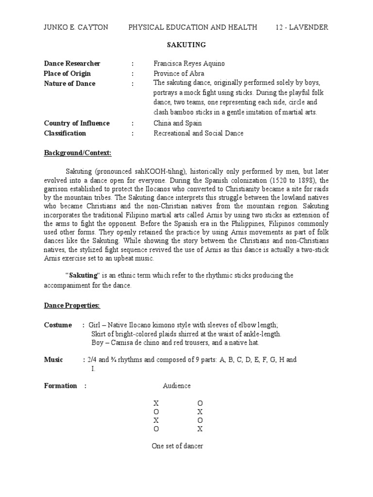 Sakuting Literature | PDF | Dances | Performing Arts