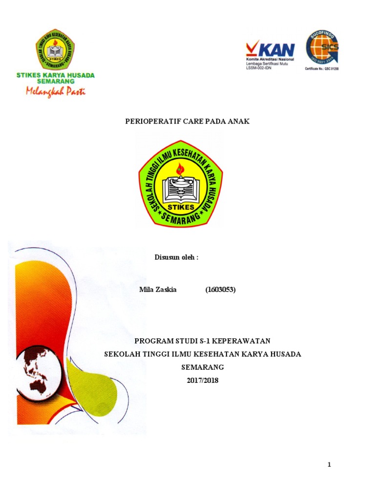 Perioperatif Care Pada Anak | PDF