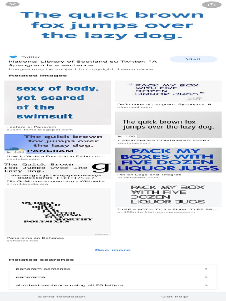 Sentence With All Alphabets - Google Search | PDF | Typography | Word Play