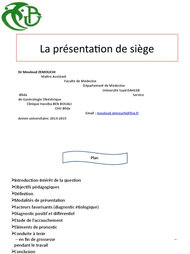 Présentation de Siège Année Univ 2014-2015 (Dernière Mise À Jour 2019 ...