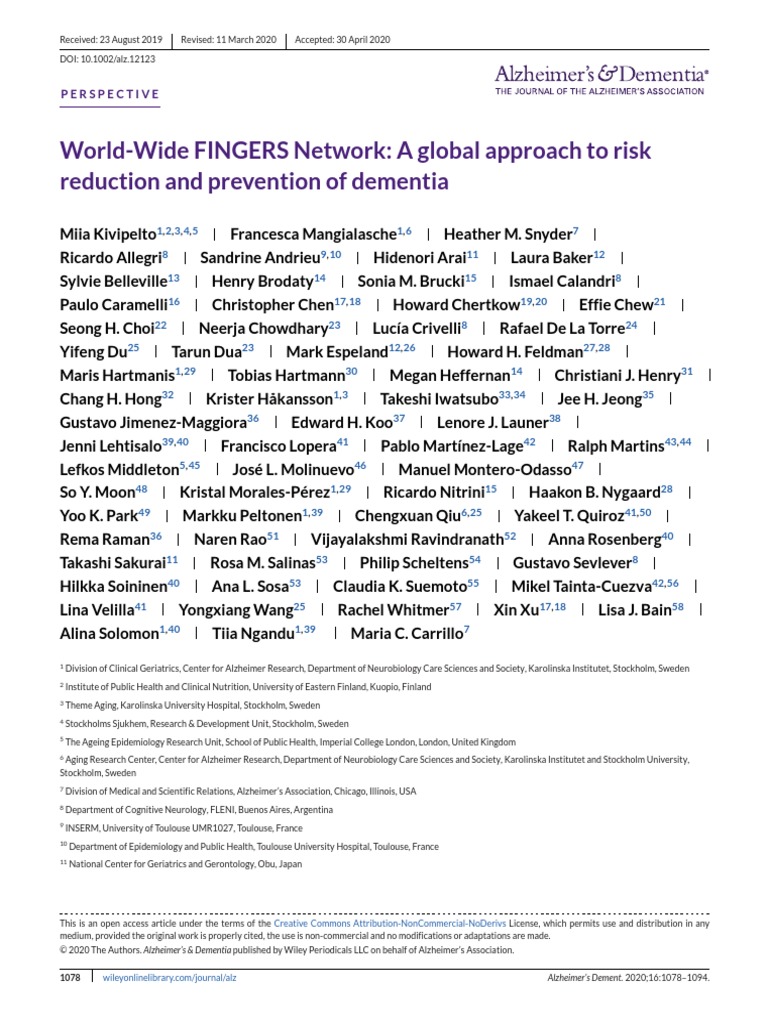 World-Wide FINGERS Network: A Global Approach To Risk Reduction and ...