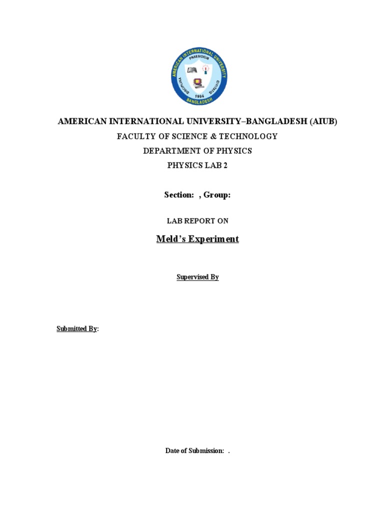 American International University-Bangladesh (Aiub) : Meld's Experiment ...