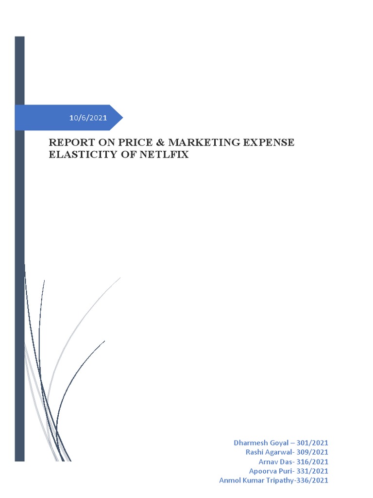 Netflix Price & Marketing Elasticity Report | PDF | Price Elasticity Of ...