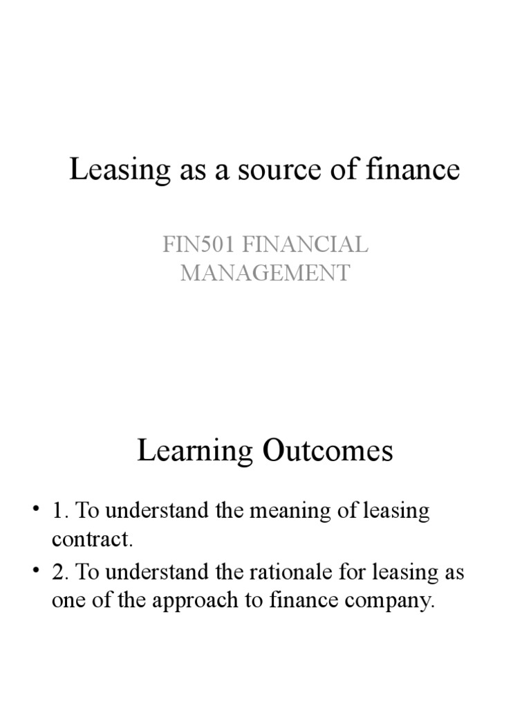 Lecture 4 Leasing | PDF | Lease | Business Law