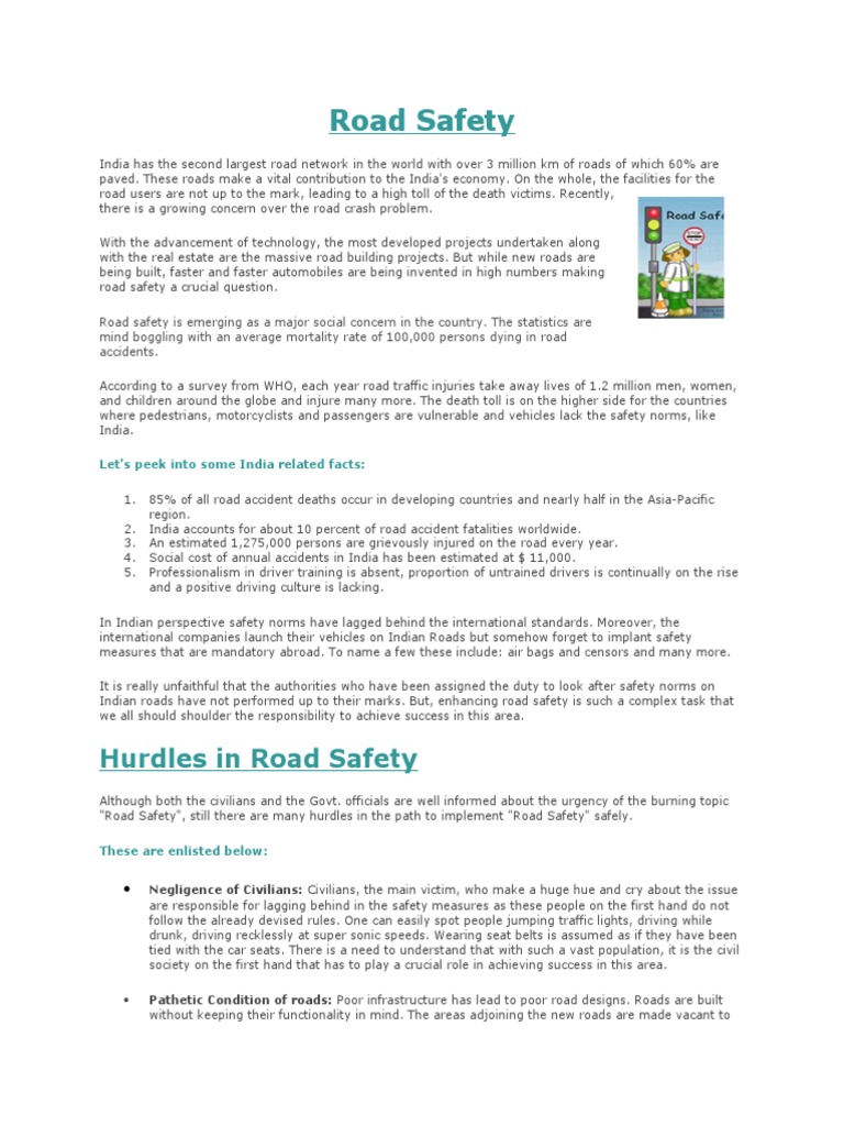 Hurdles in Road Safety | PDF | Traffic | Traffic Collision