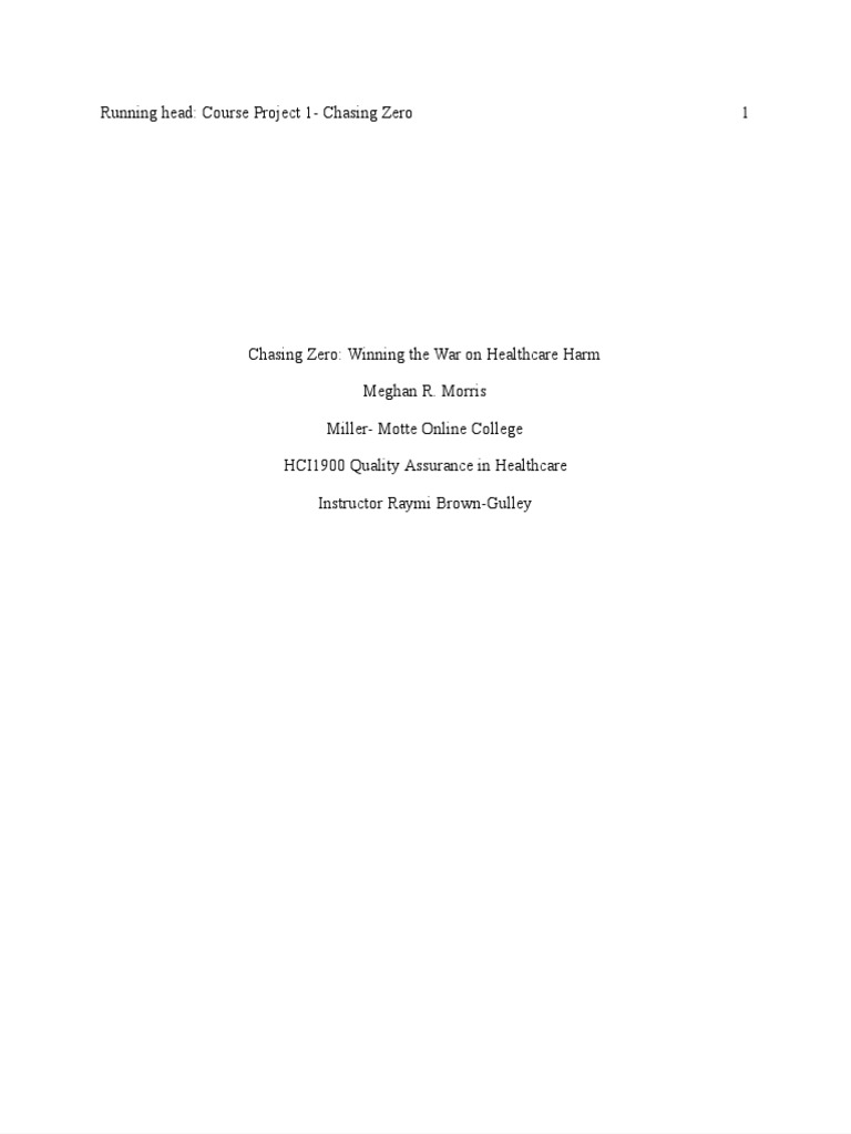 Course Project 1 - Chasing Zero | PDF