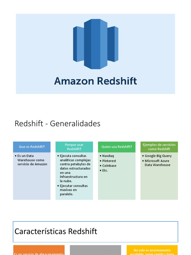 Amazon Redshift | PDF | Grupo de computadoras | Computación en la nube