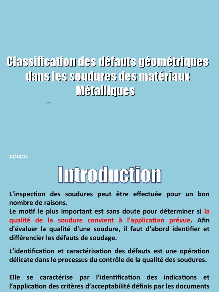 Classification Des Défauts | PDF | Construction | Soudage