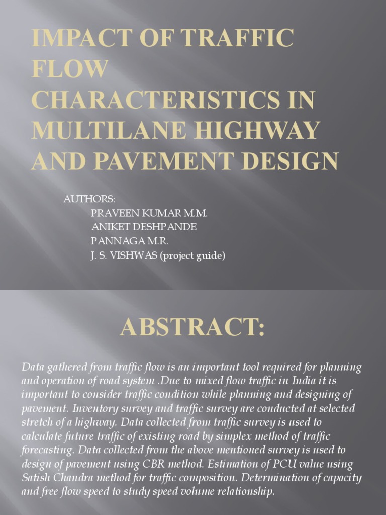 Impact of Traffic Flow Characteristics in Multilane Highway and ...