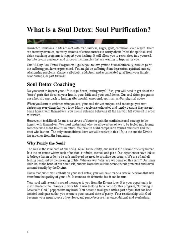 What Is A Soul Detox | PDF | Soul | Meaning Of Life