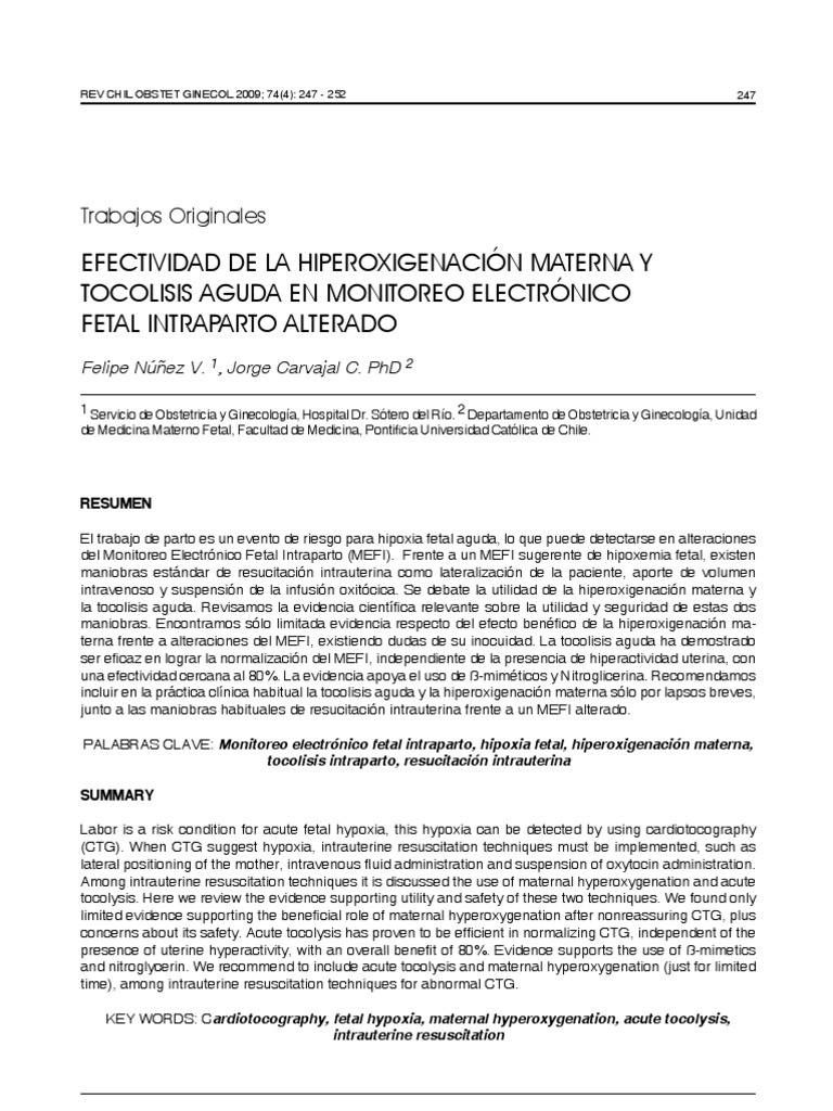 Tocolisis Intraparto Urgencia | PDF | Parto | Especialidades Medicas