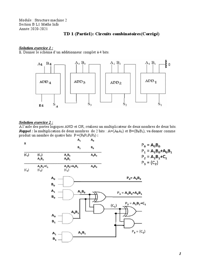 TD1 Partie1 Avec Corrigé | PDF | Théorie du calcul | Logique