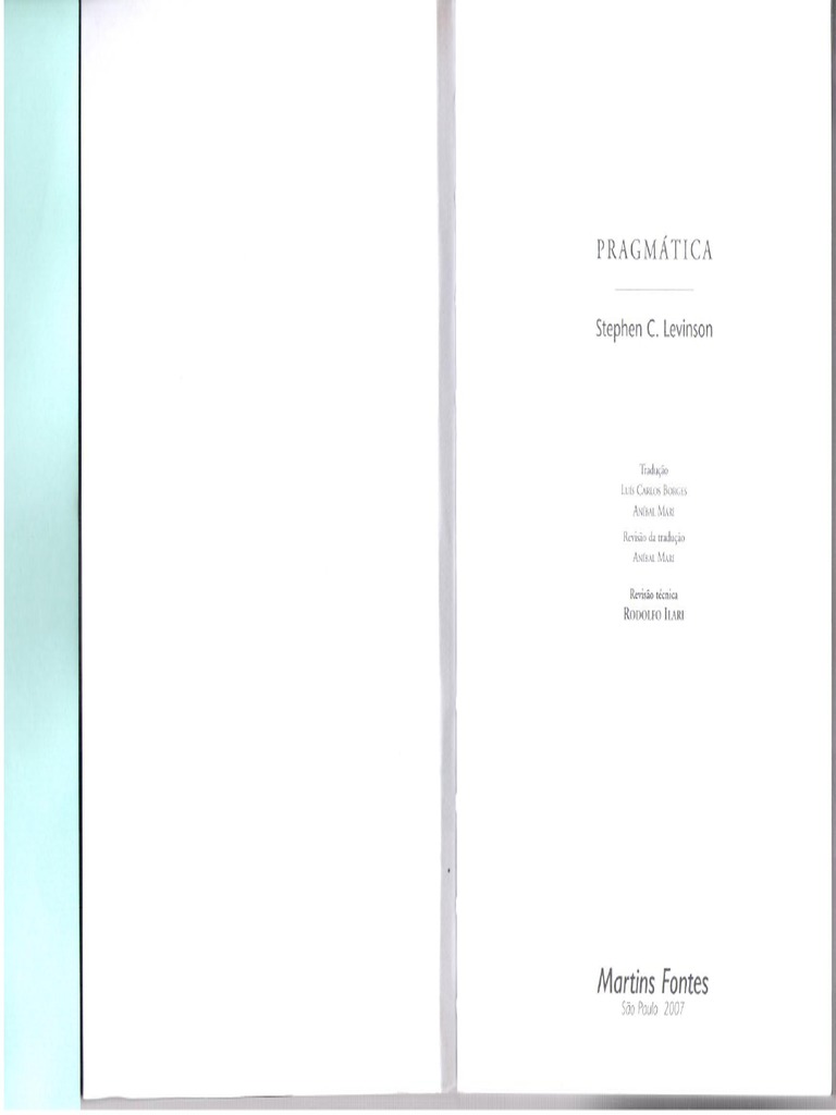 LEVINSON, S. C., Pragmática (Cap 1-4) | PDF