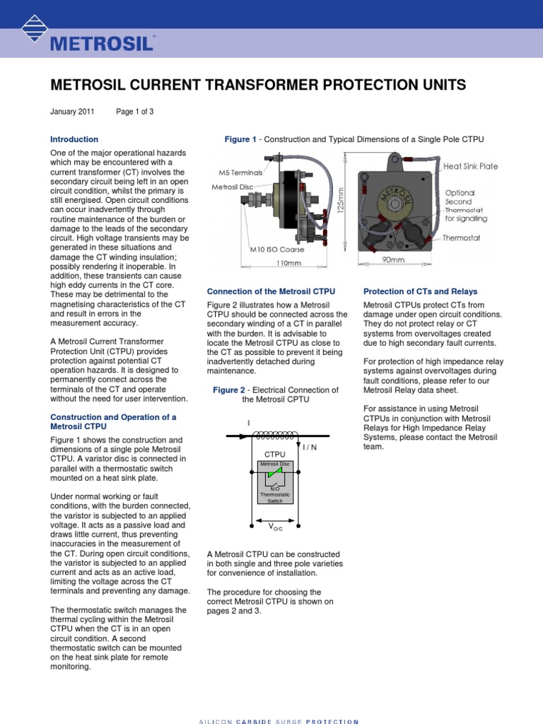 Selection and Application of Metrosil Current Transformer Protection ...
