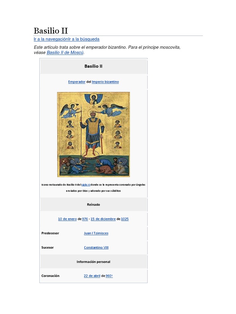 Basilio II: Emperador Bizantino y Conquistador | PDF | imperio Bizantino