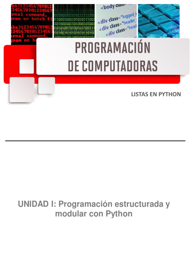 Listas en Python | PDF | Python (lenguaje de programación) | Ciencias ...