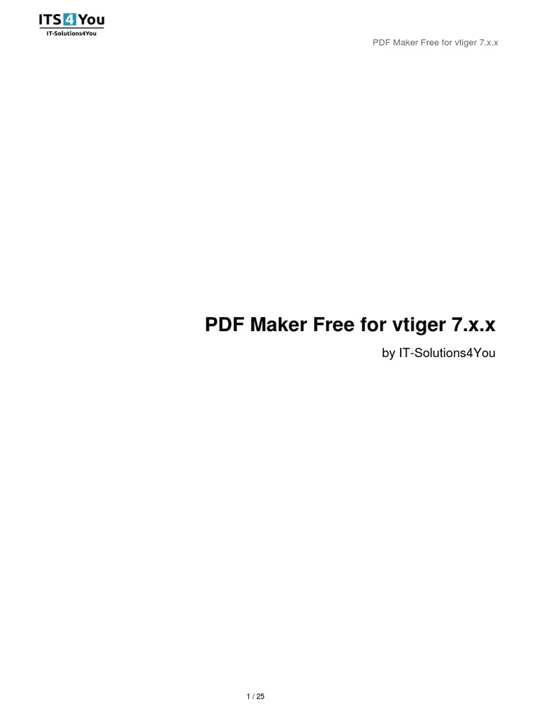 PDF Maker Free For Vtiger 7.x.x: by IT-Solutions4You | PDF | Software Development | Software ...