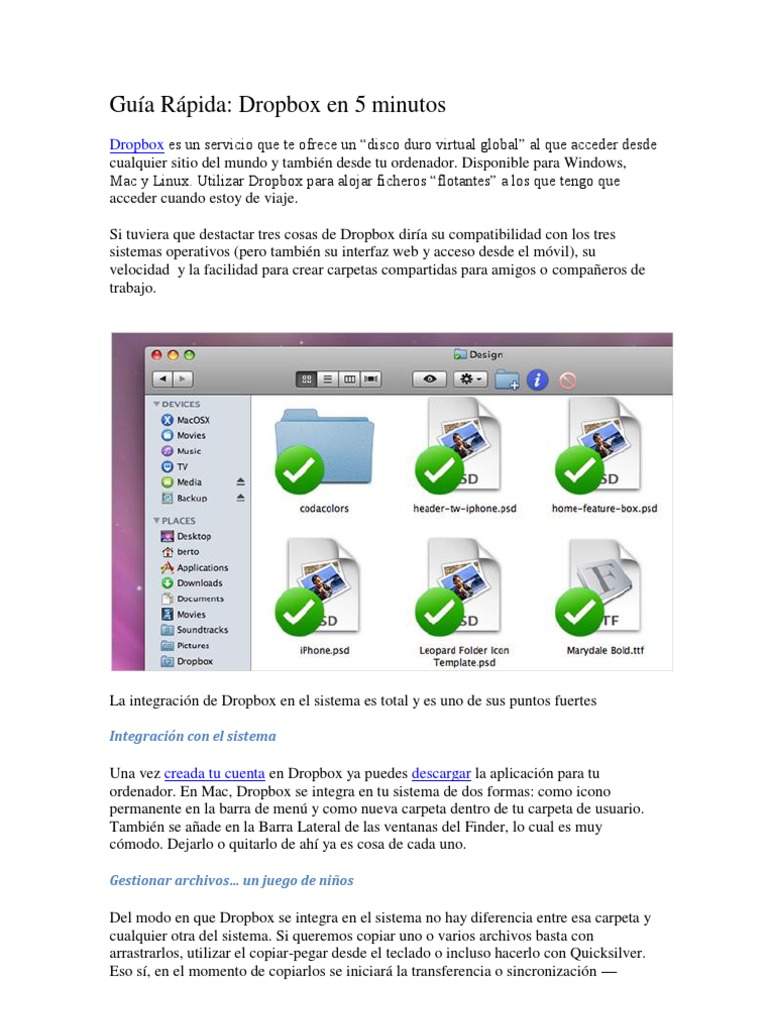 Dropbox Guía | PDF | Buscador (software) | Archivo de computadora