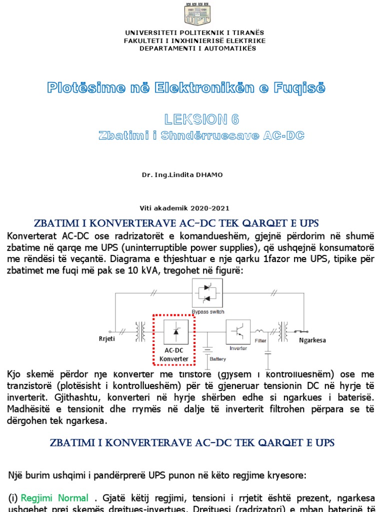 D) LEKSION 4 - Aplikimet e Radrizatoreve | PDF