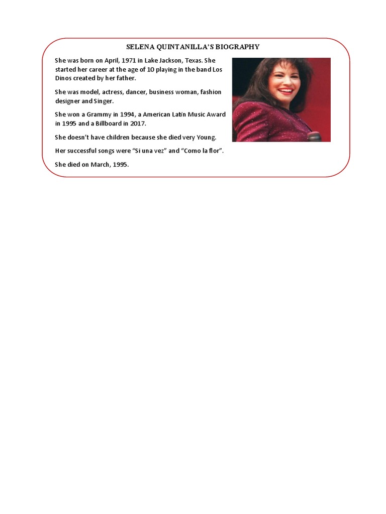 Selena Quintanilla | PDF | Poetry