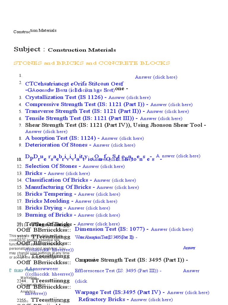 PDF Construction Materials Lecture Notes Study Material and Important ...