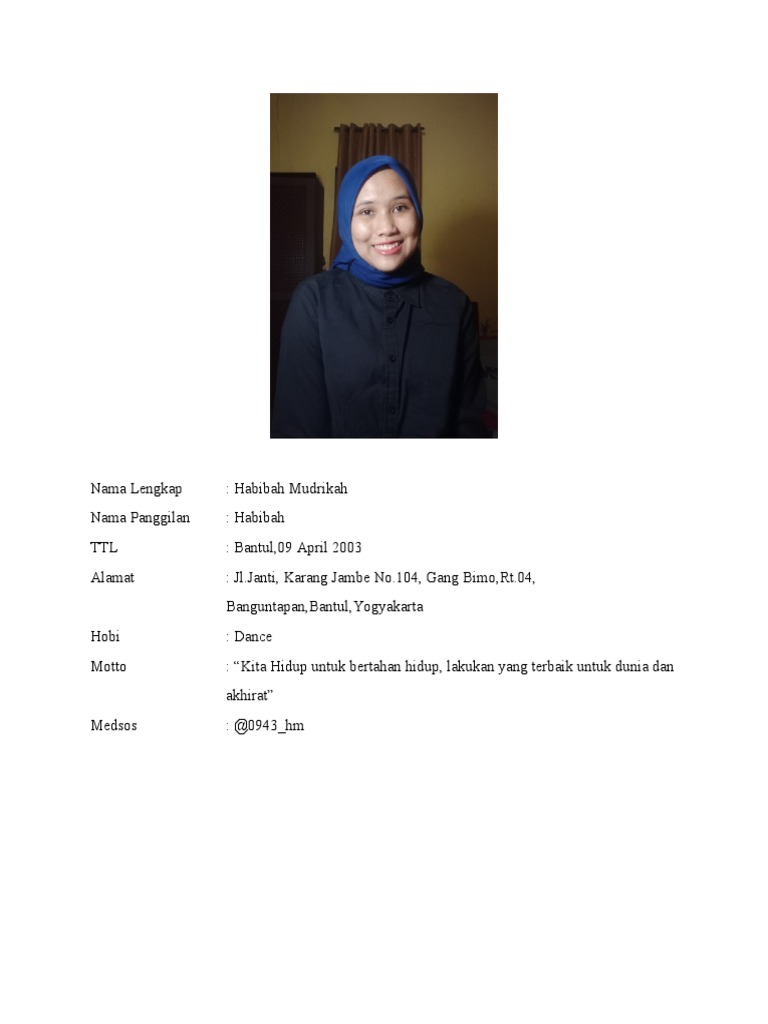 Profil Habibah: Hobi dan Motto Hidup | PDF | Olahraga & Rekreasi