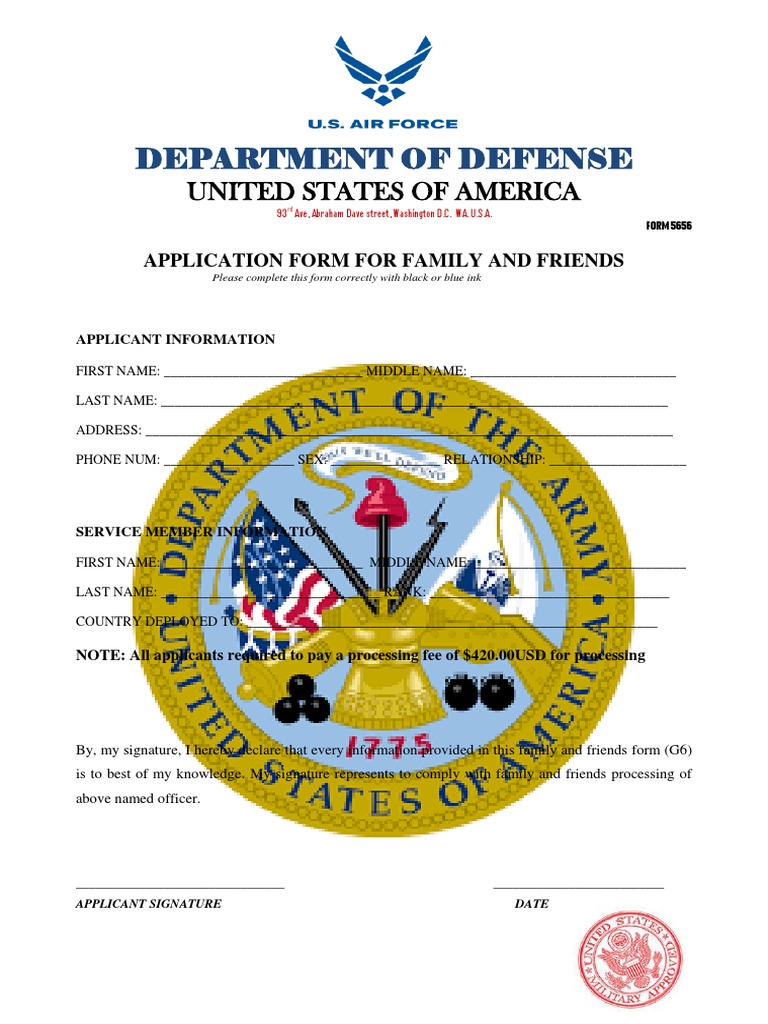 Application Form For Family and Friends | PDF