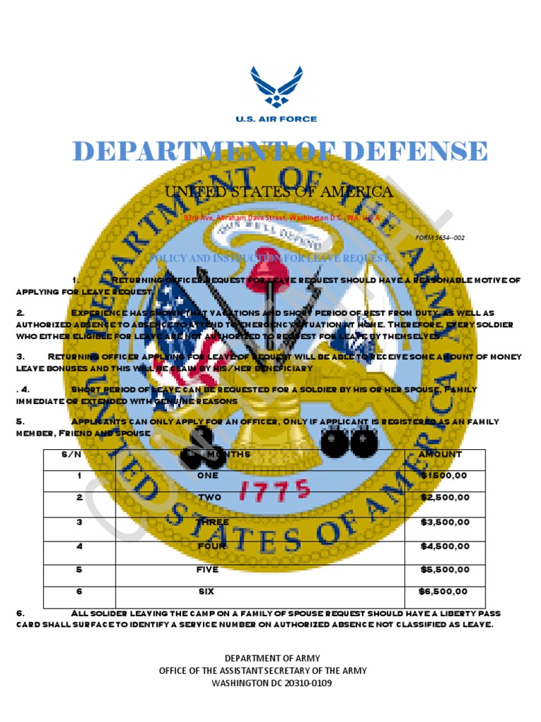 Military Leave Request Policy Guide | PDF | Justice | Crime & Violence