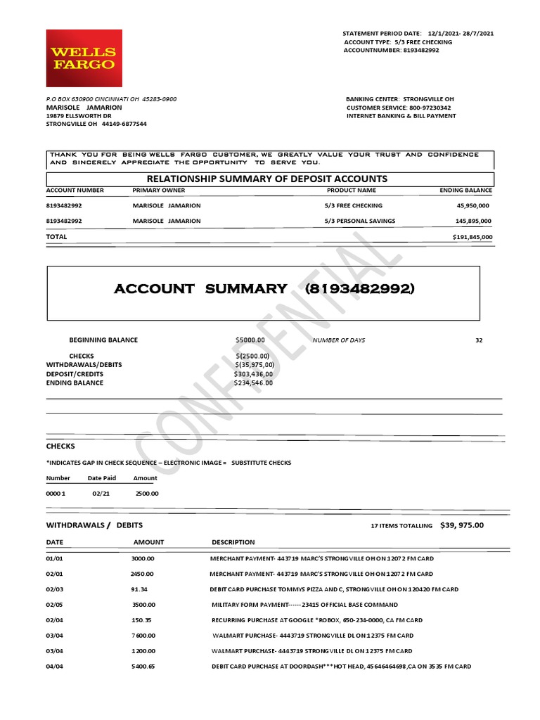 RBC Mortgage Statement Summary | PDF | Cheque | Transaction Account