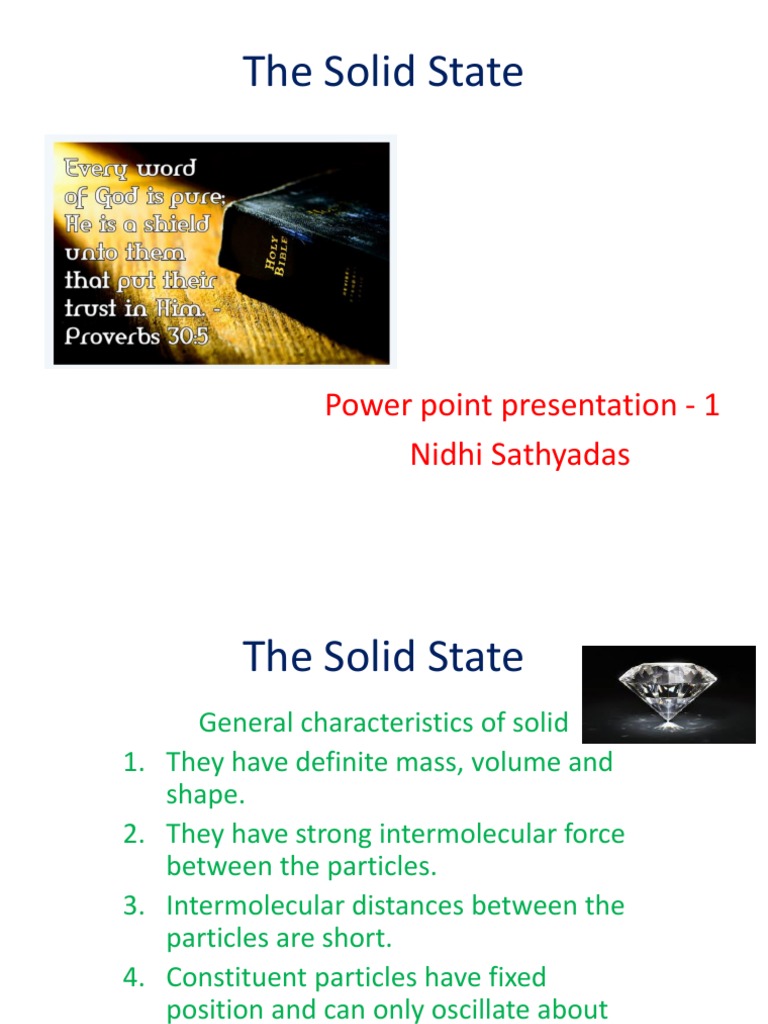 The Solid State | PDF | Ion | Crystal Structure