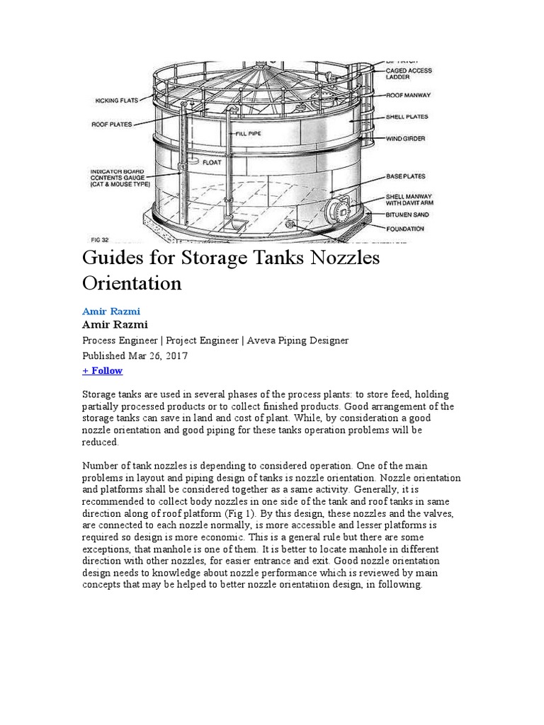 Guides For Storage Tanks Nozzles Orientation | PDF | Valve | Pump
