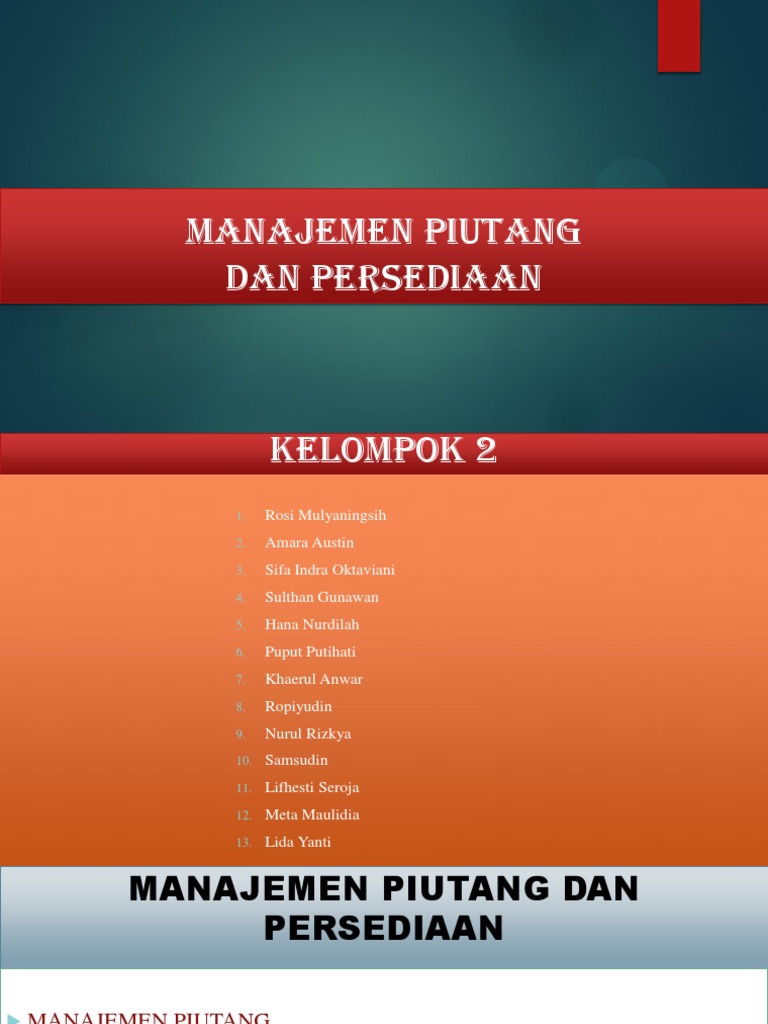 Manajemen Piutang & Persediaan | PDF | Bisnis