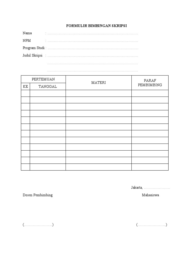 Absensi Bimbingan Skripsi | PDF | Komputer