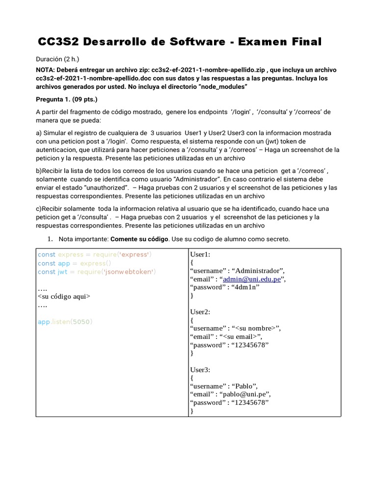 cc3s2 EF S 2021 1 | PDF | Ingeniería Informática | Desarrollo de software