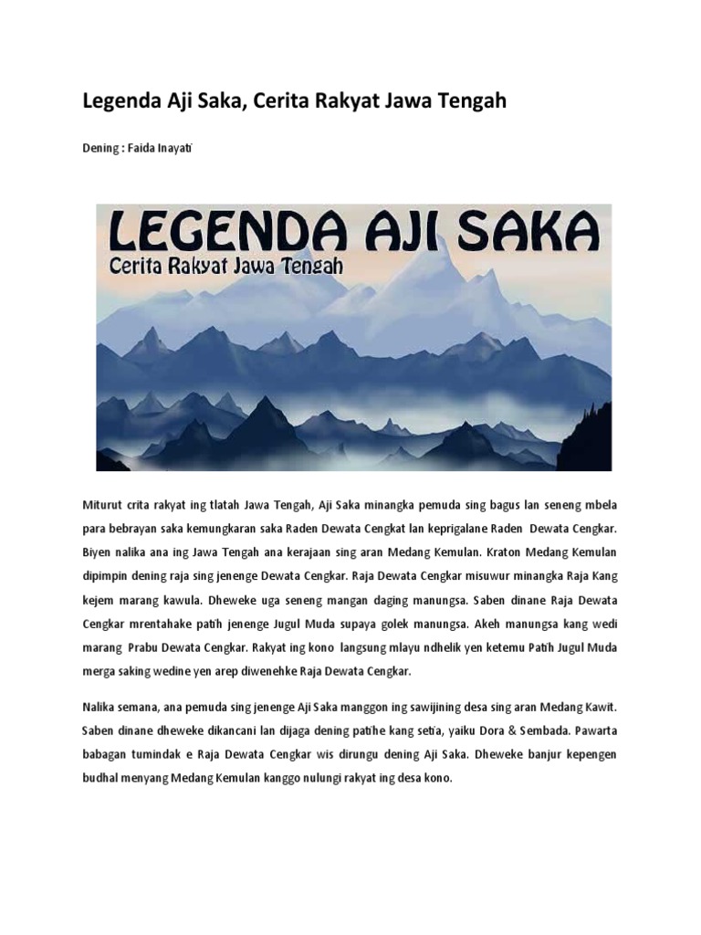 Cerita Rakyat Aji Saka | PDF