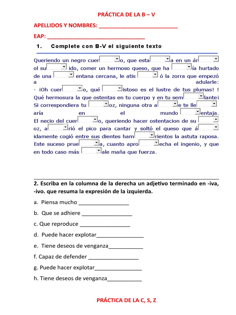 Práctica De La B V Pdf