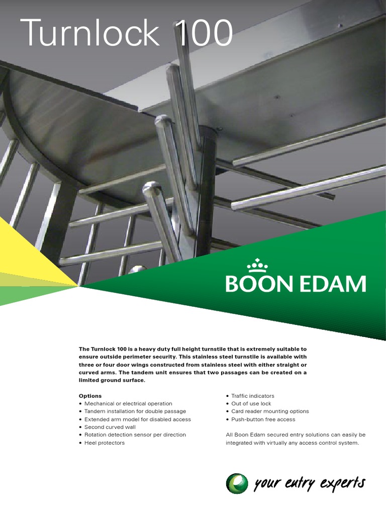 Turnlock 100: Secure Entry Solutions | PDF | Access Control | Equipment