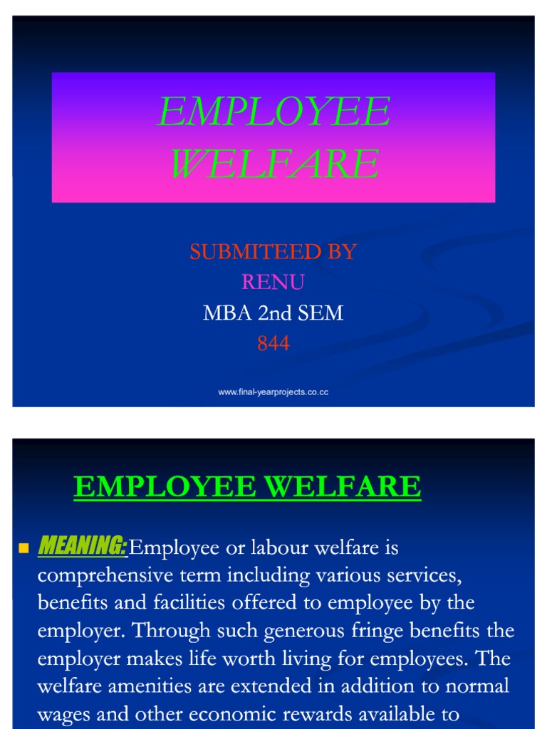 Employee Welfare | PDF | Welfare | Employment