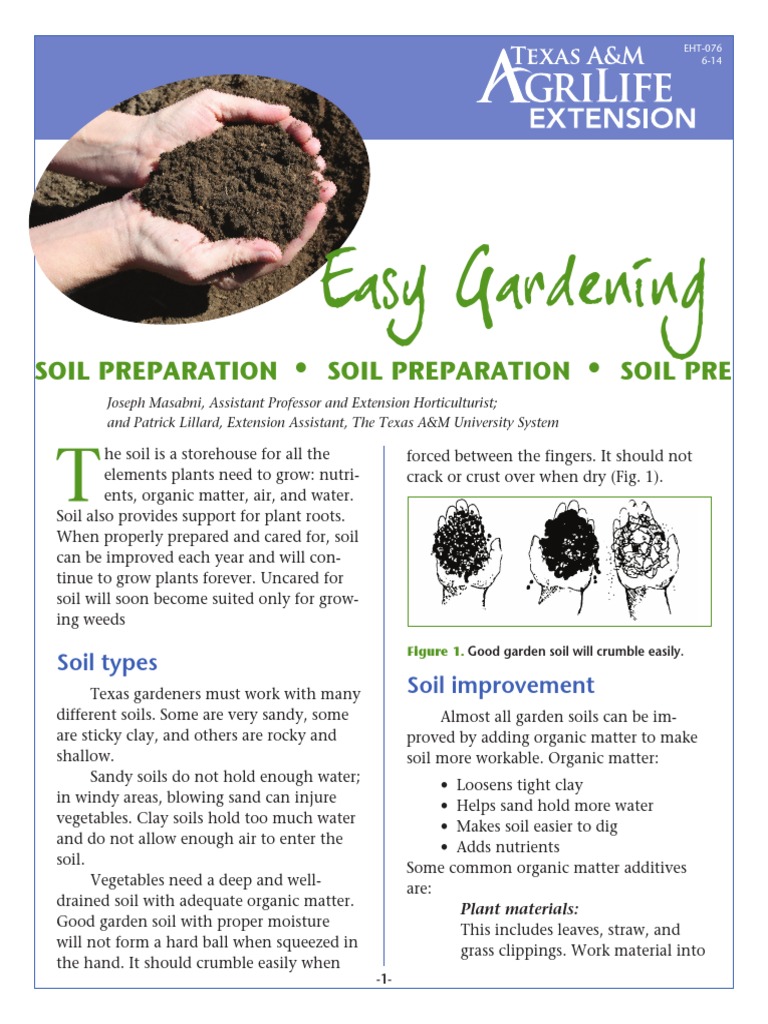Easy Gardening: Soil Preparation Soil Preparation Soil Pre | PDF | Soil ...