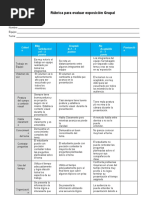 Rubrica Dos (Exposicion Oral) | PDF