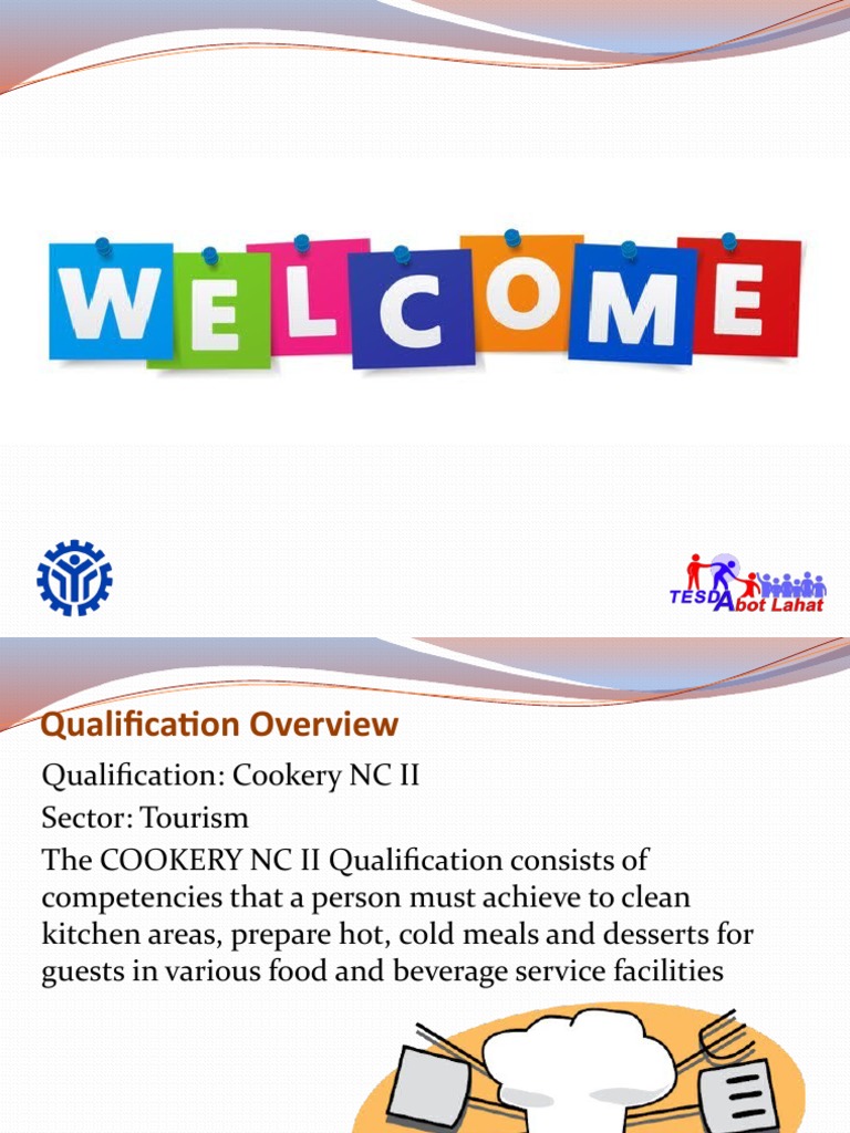 Cookery NC II Orientation | PDF | Educational Technology | Cooking