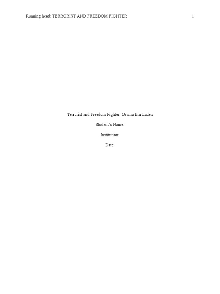 #3157 - Terrorist and Freedom Fighter | PDF | Osama Bin Laden | Al Qaeda