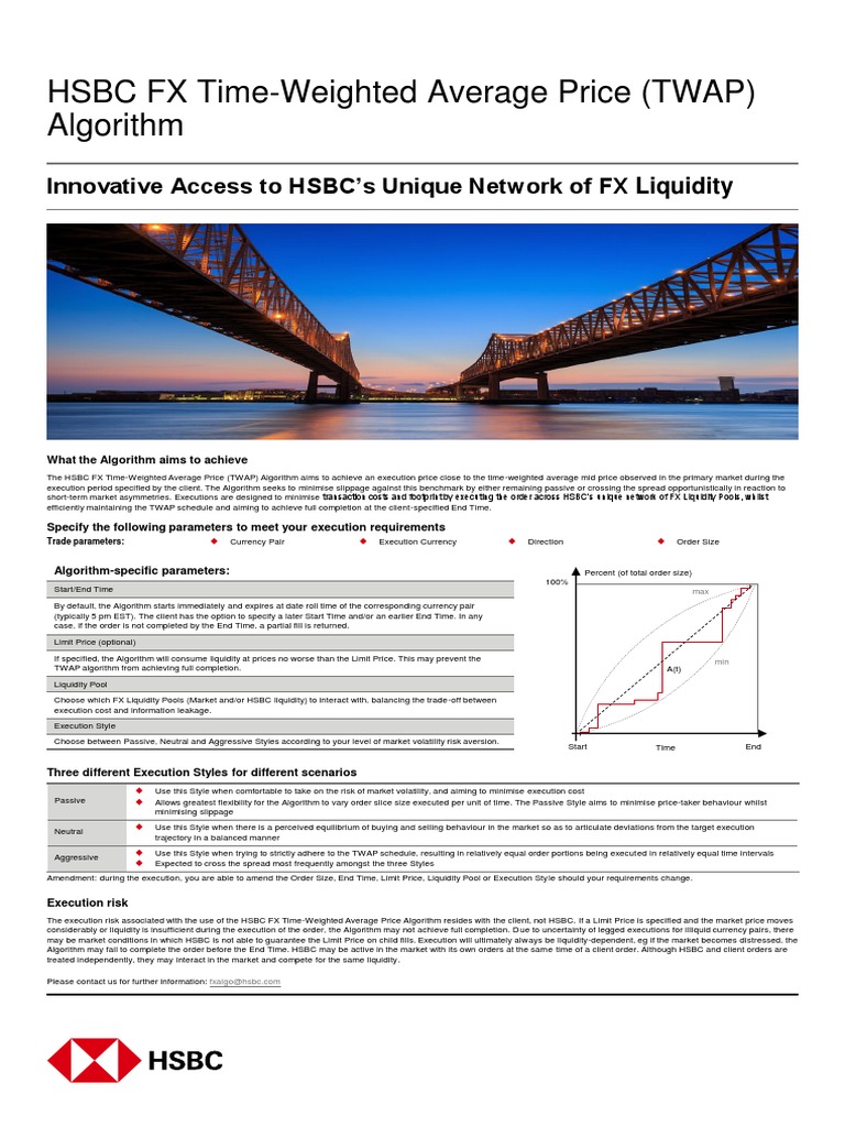 HSBC FX Time-Weighted Average Price (TWAP) Algorithm: Innovative Access ...